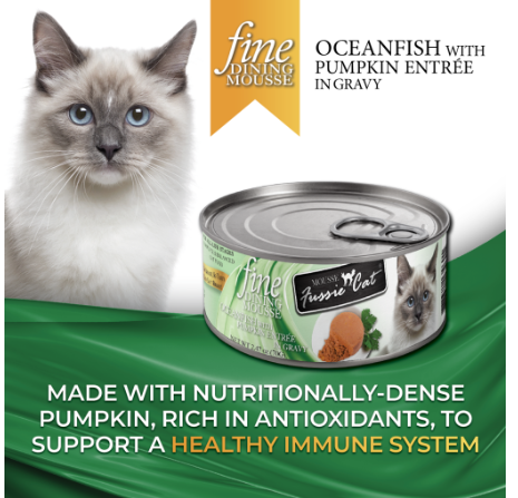 Fussie Cat Fine Dining Mousse Ocean Fish with Pumpkin Entree in Gravy ...